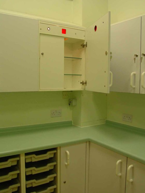 Fitted furniture showing storage trays - David Bailey - Healthcare ...